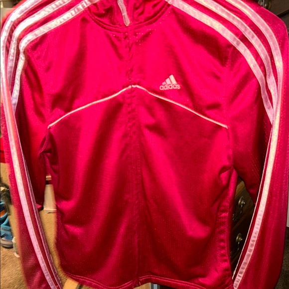 adidas | Jackets & Coats | Adidas Womens Vibrant Red Track Jacket ...
